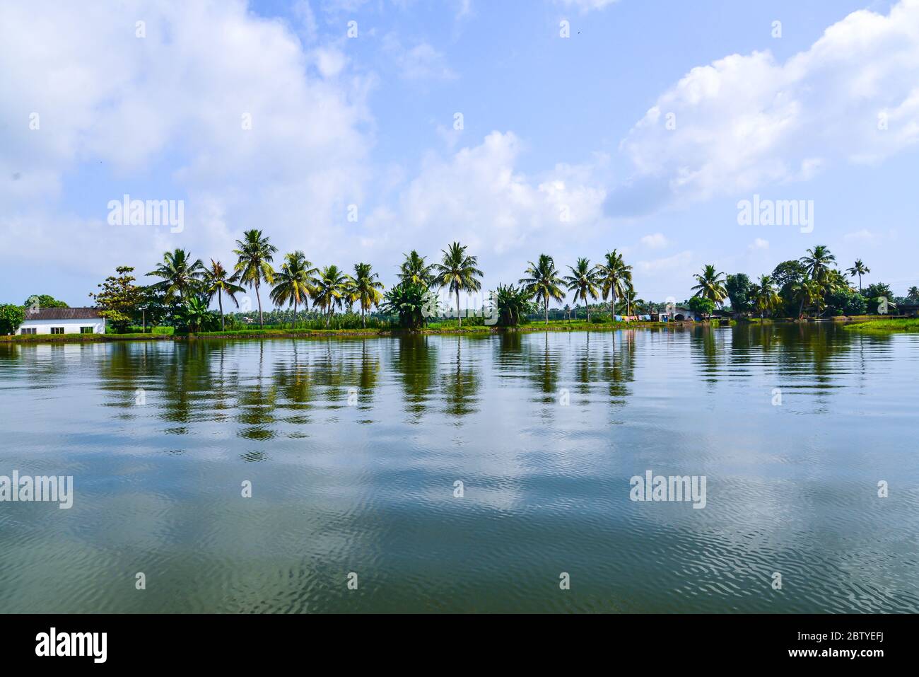 Alappuzha Lake, Punnamada lake and boat race picture Stock Photo - Alamy