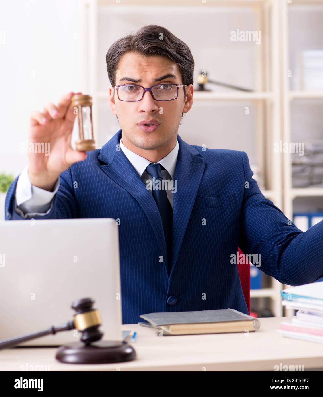 The young handsome judge working in court Stock Photo - Alamy