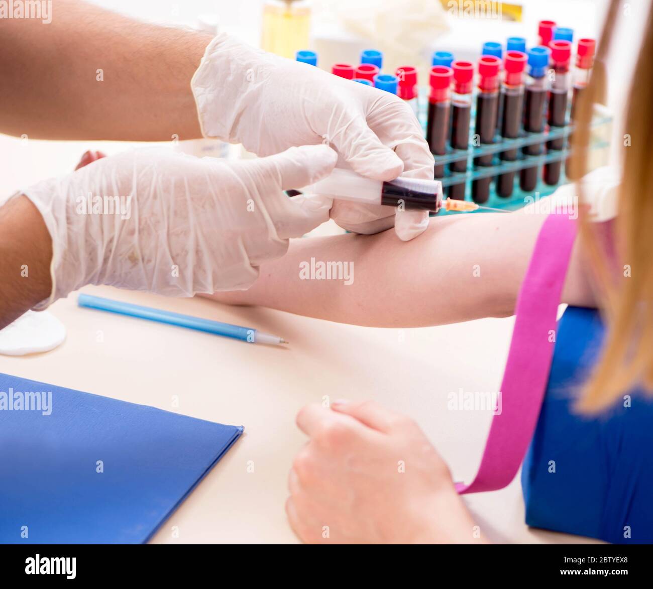 The young patient during blood test sampling procedure Stock Photo - Alamy