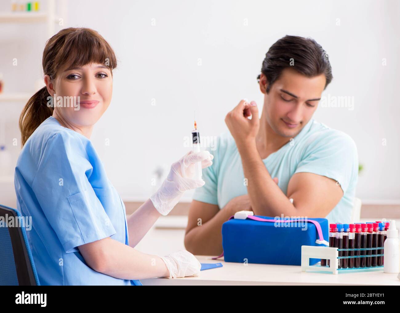 The young patient during blood test sampling procedure Stock Photo - Alamy
