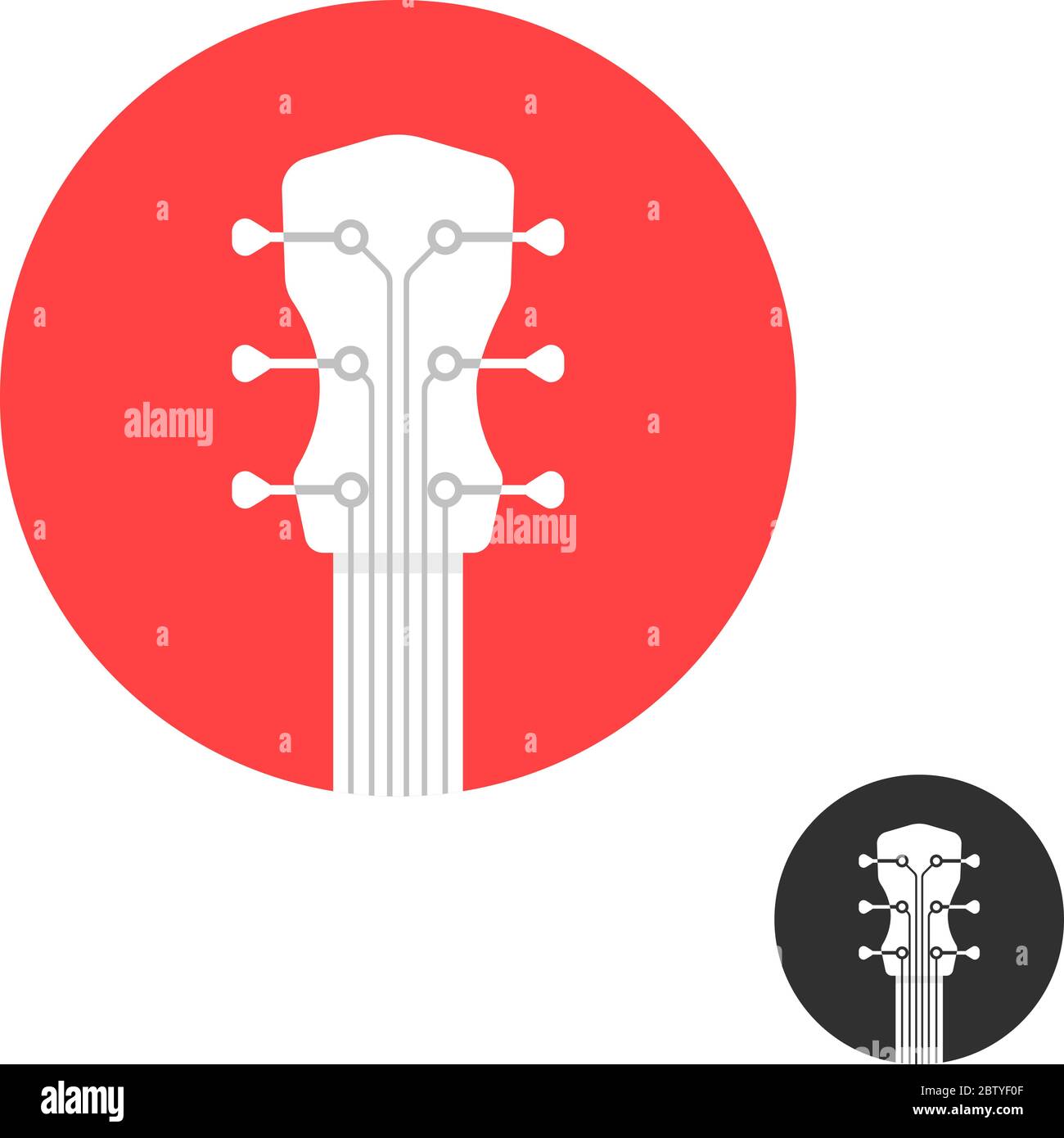 round simple guitar neck icon on white Stock Vector Image & Art - Alamy