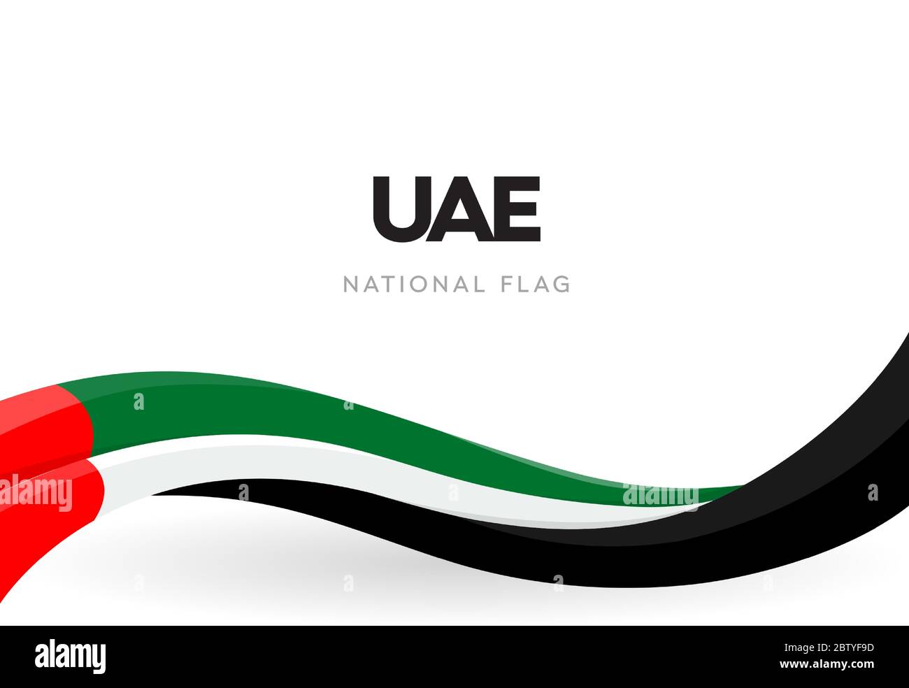 UAE waving flag banner. United Arab Emirates patriotic ribbon poster ...