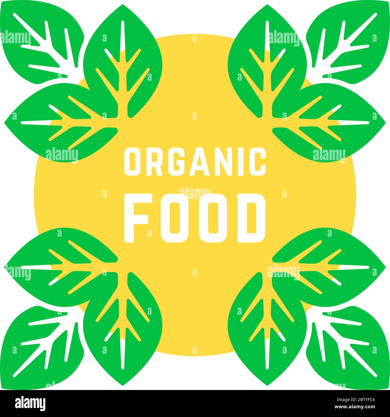 simple organic food logo isolated on white Stock Vector Image & Art - Alamy
