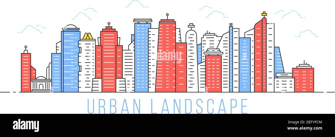 simple linear urban landscape Stock Vector Image & Art - Alamy