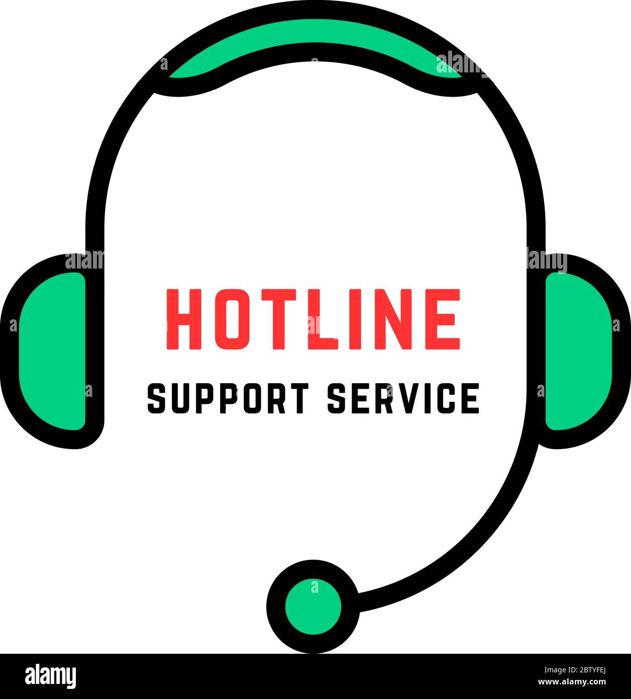 linear style abstract hotline logo isolated on white Stock Vector Image ...