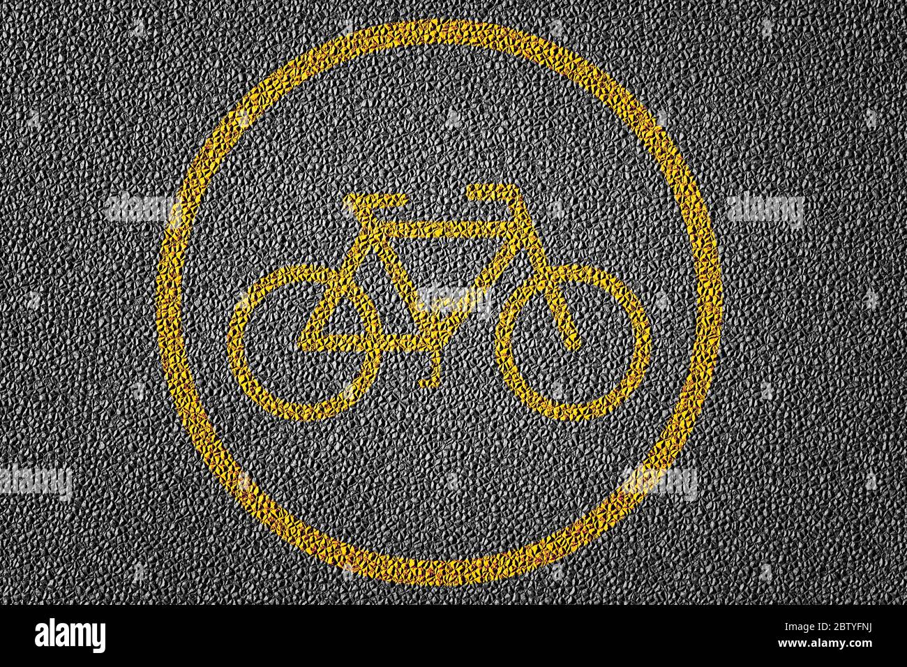 3D Illustration of a biking path area restriction for bicycle riders ...
