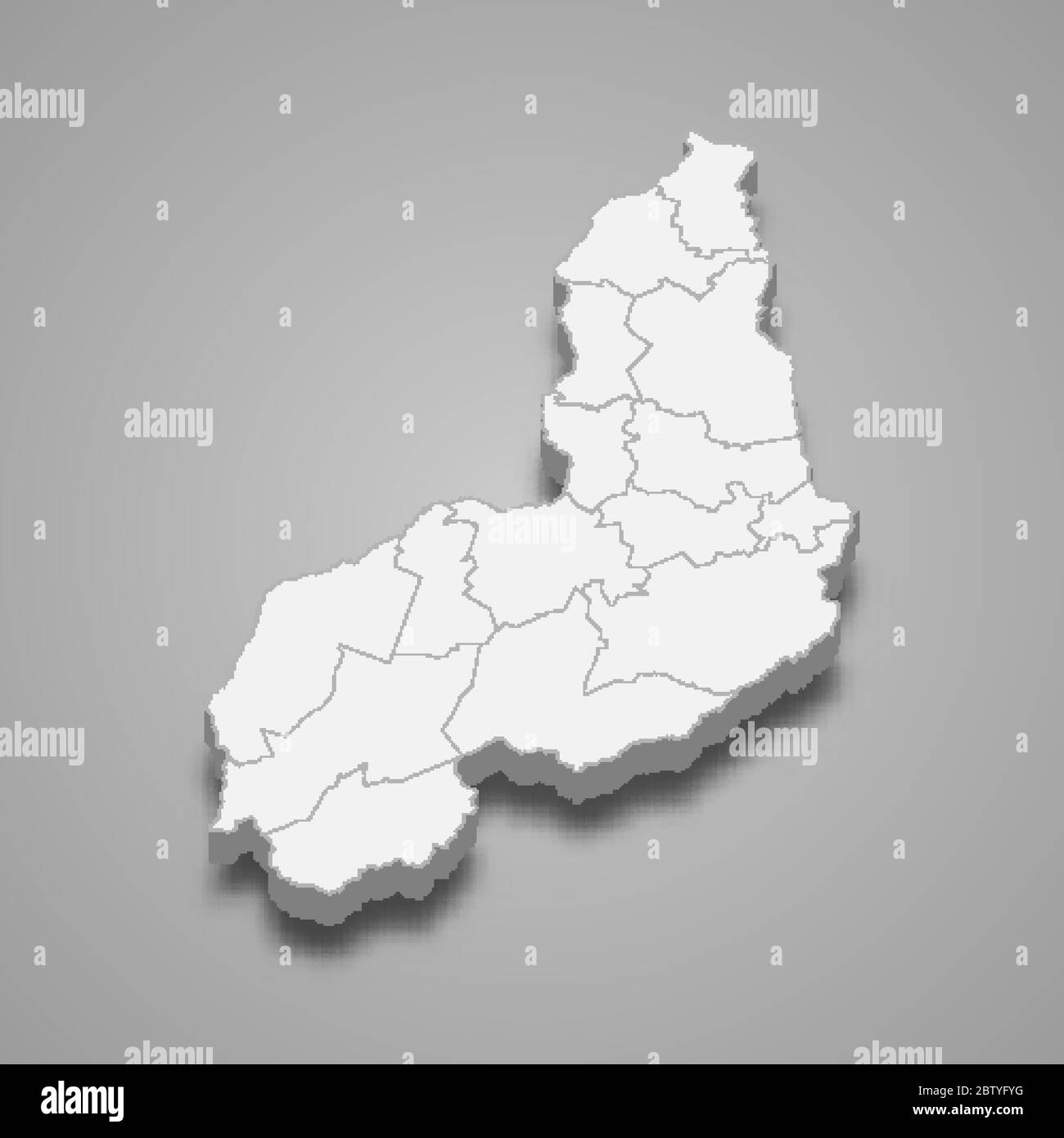 3d map of Piaui is a state of Brazil Stock Vector Image & Art - Alamy
