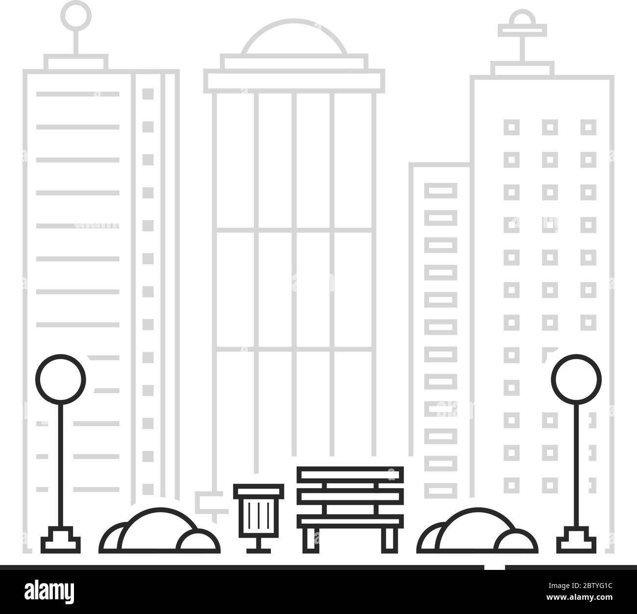 Public park icon linear Stock Vector Images - Alamy
