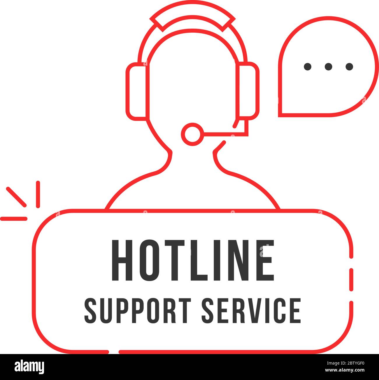 red thin line hotline support service logo Stock Vector Image & Art - Alamy