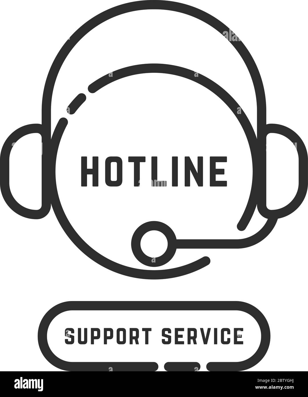 hotline support service black thin line logo Stock Vector Image & Art ...
