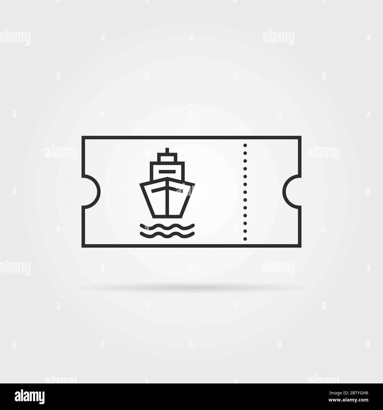 thin line marine boat ticket black icon Stock Vector Image & Art - Alamy
