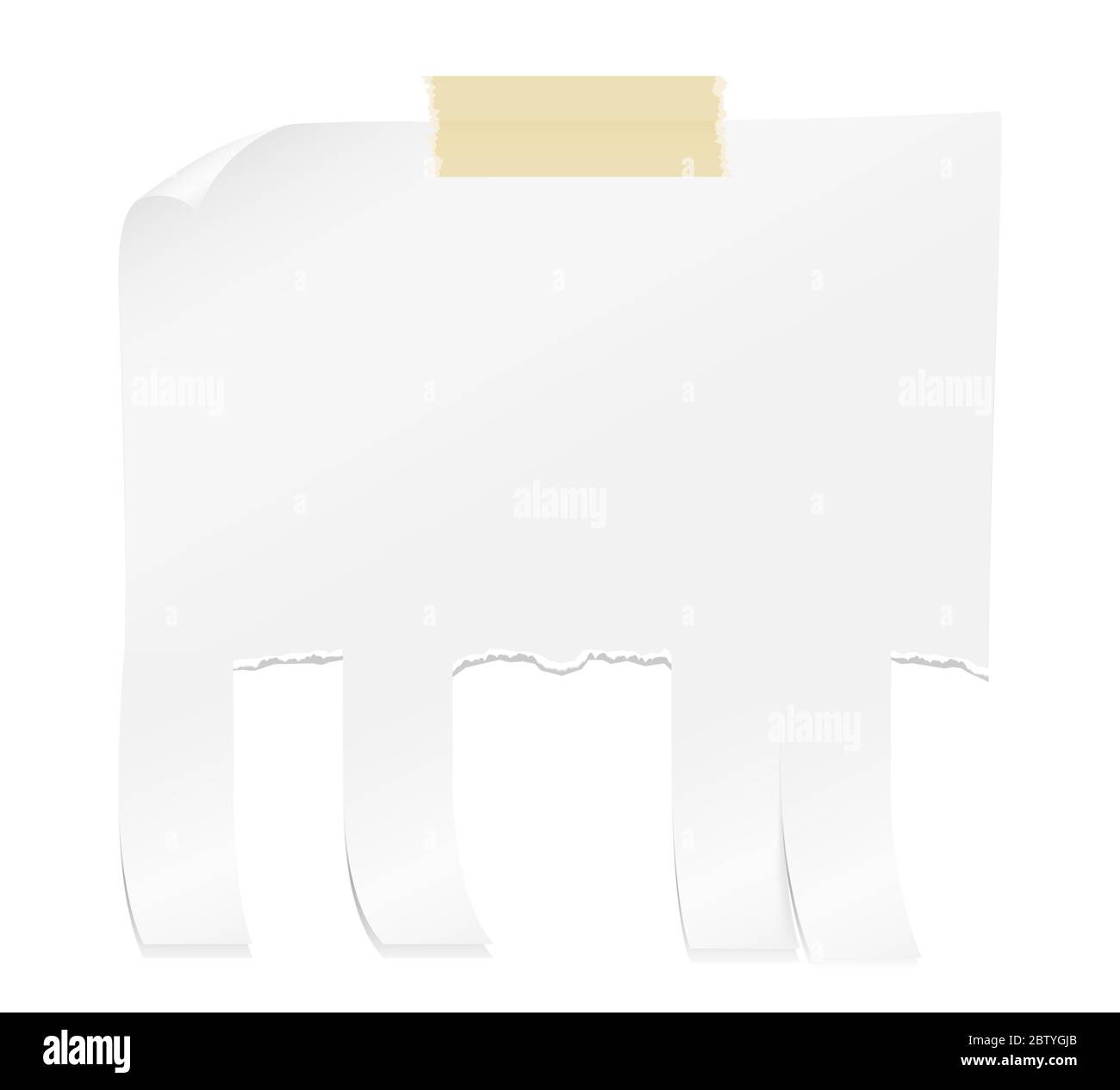 paper ad for sticking on the wall with tear strips vector illustration ...