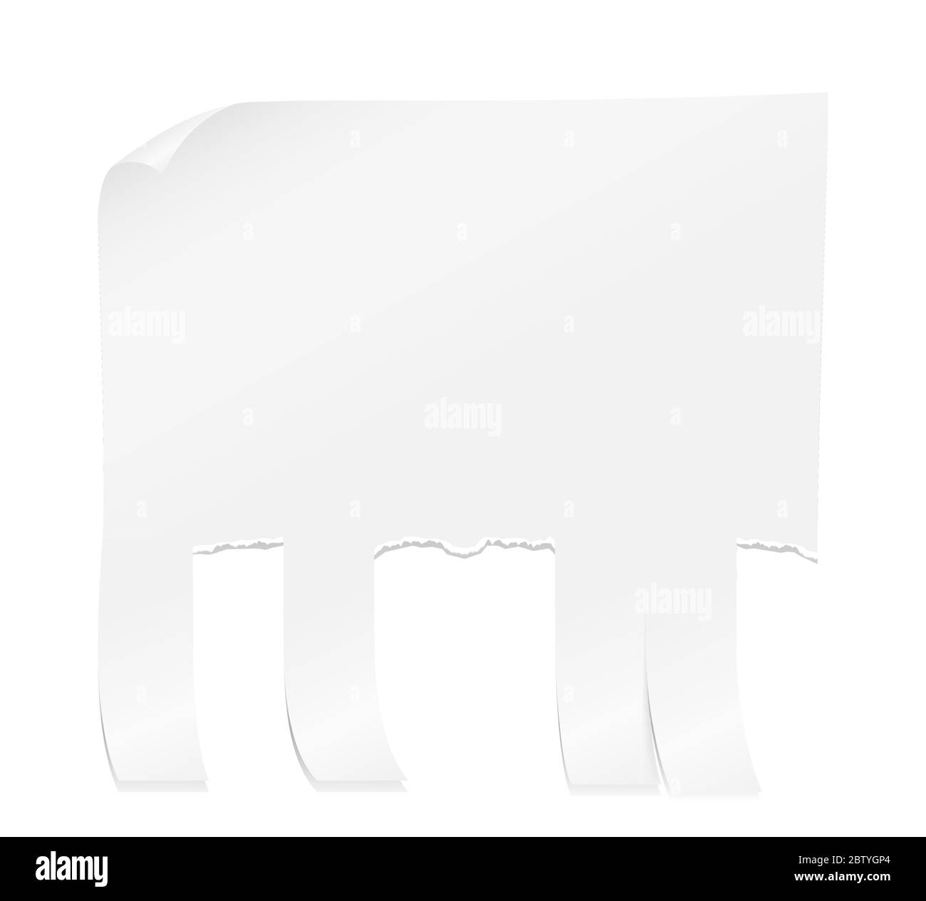 paper ad for sticking on the wall with tear strips vector illustration ...