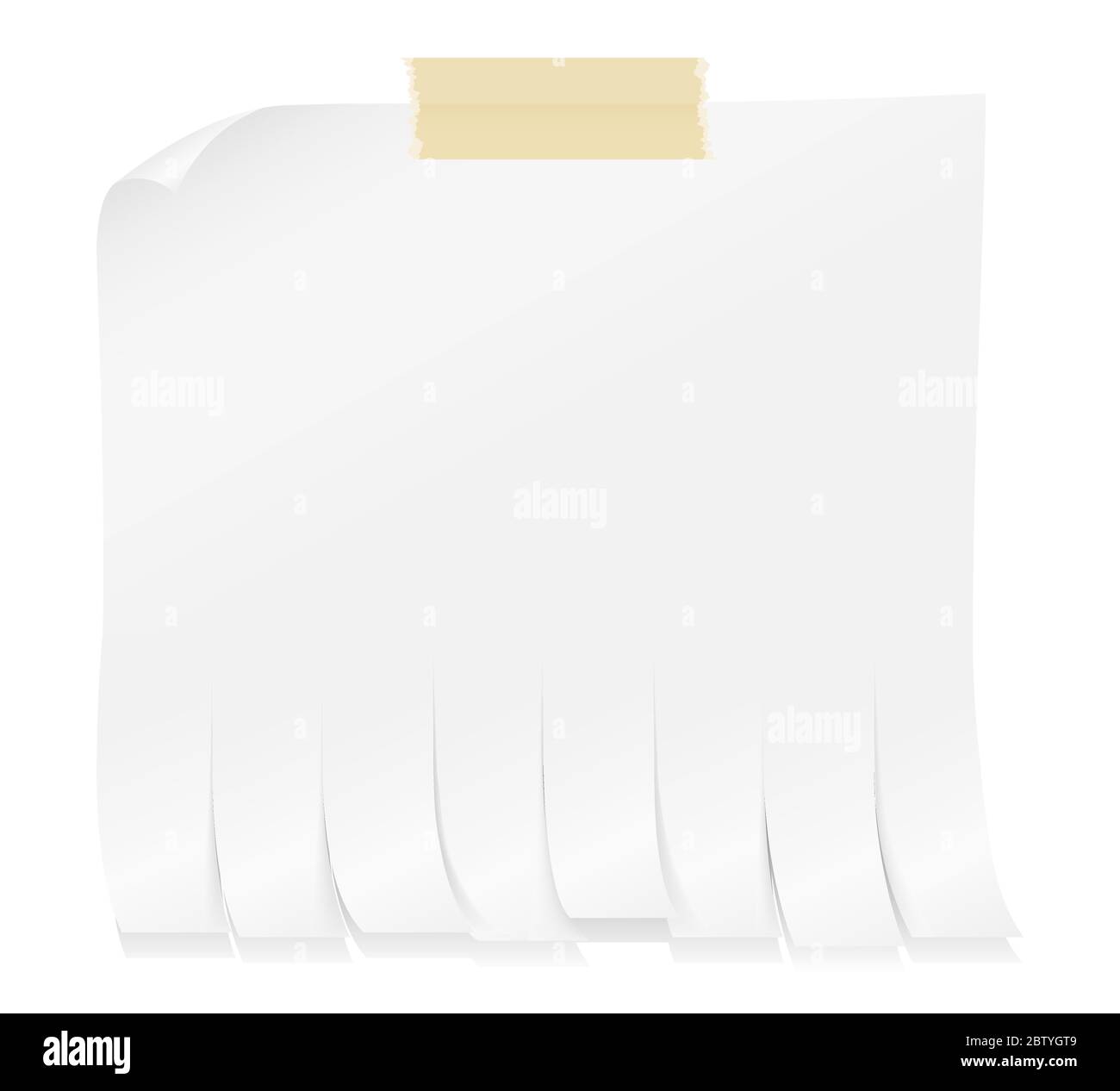 paper ad for sticking on the wall with tear strips vector illustration ...