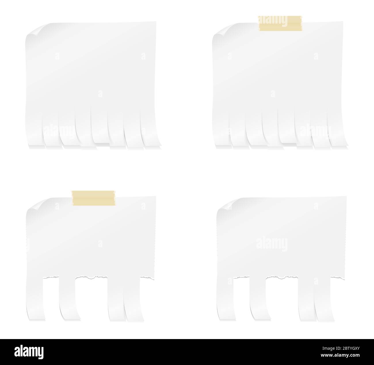 paper ad for sticking on the wall with tear strips vector illustration ...