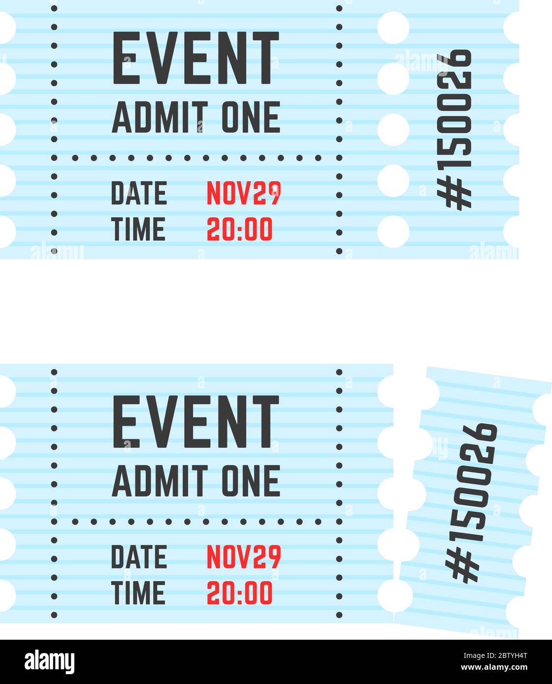 whole and torn raffle ticket stub icon Stock Vector Image & Art - Alamy