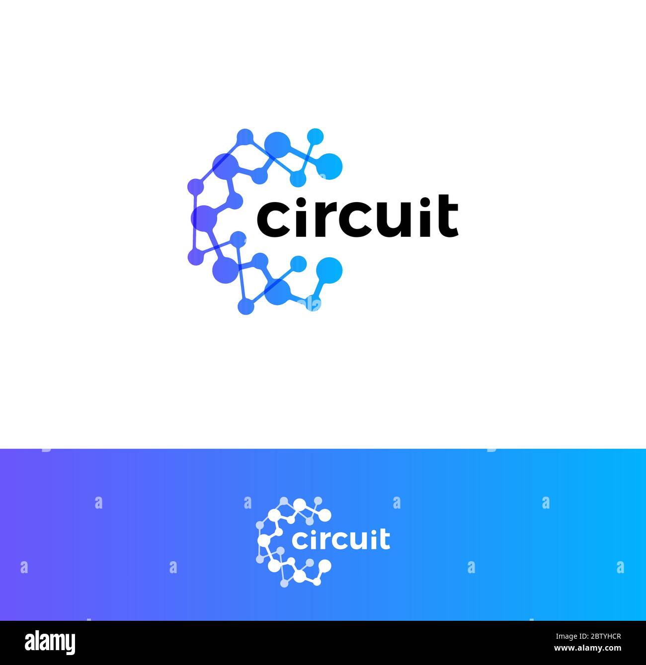 Digital innovation circuit logo. Technological progress logotype ...