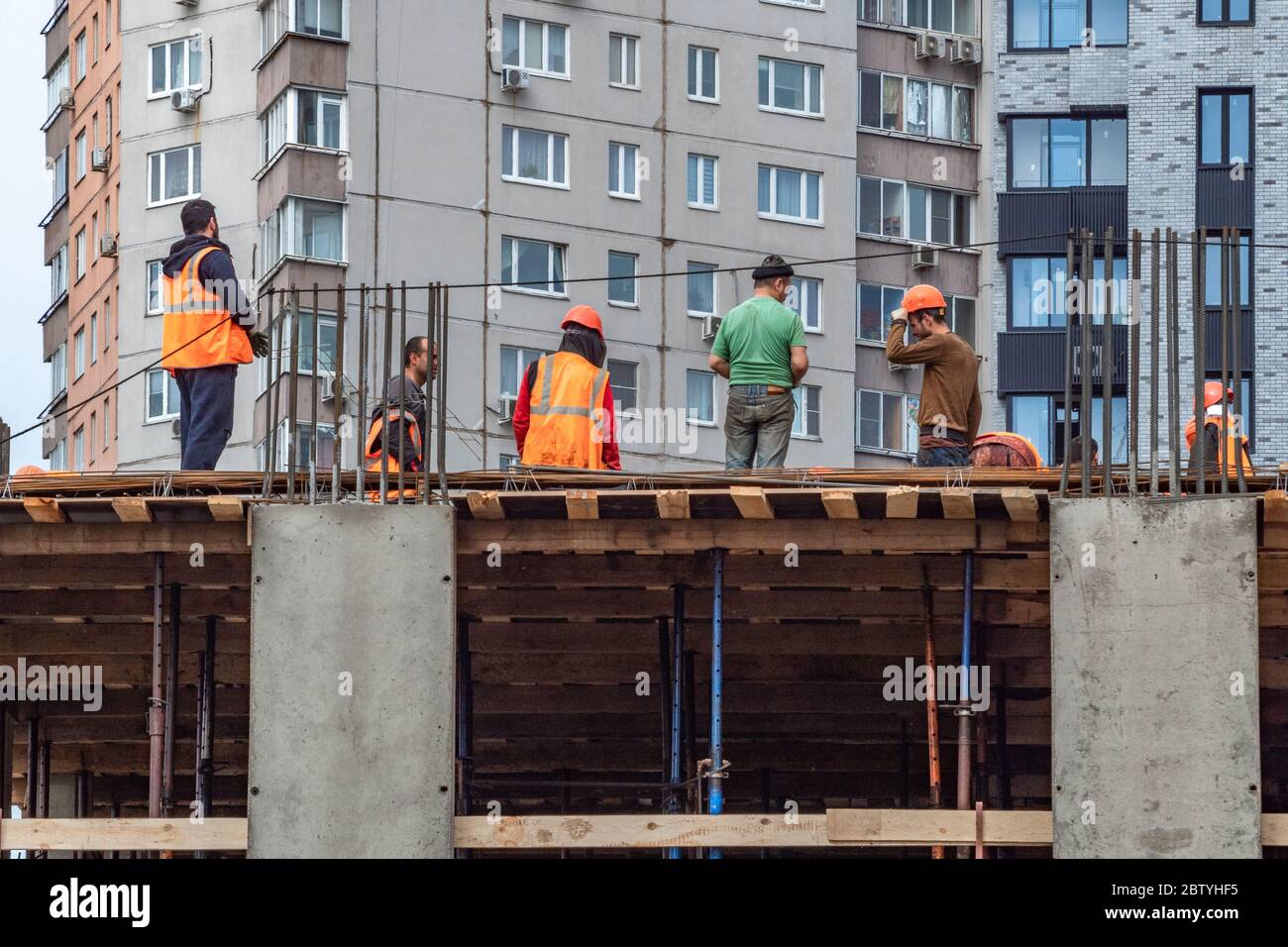 Russia, Moscow. New apartment buildings under construction Stock Photo ...