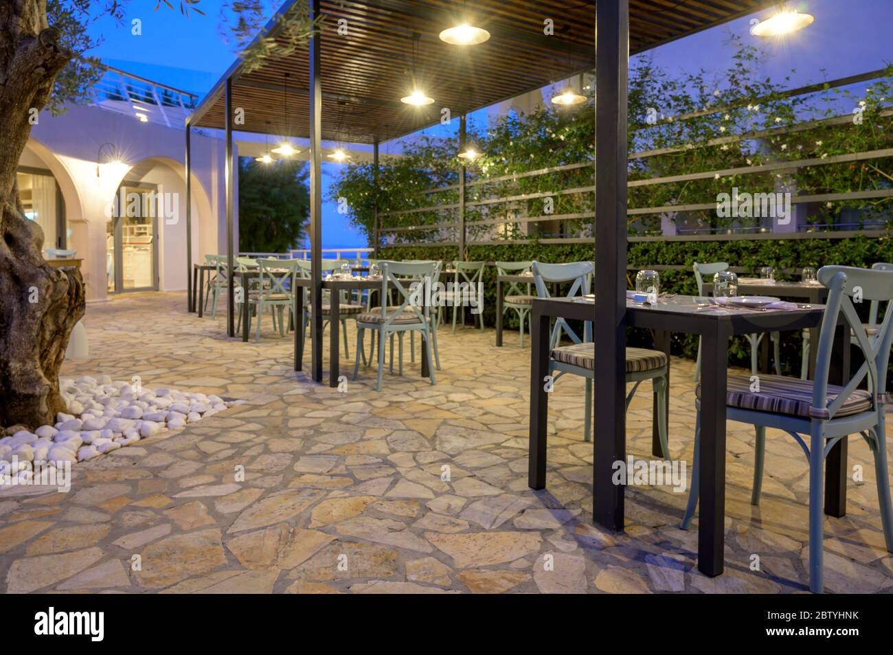 Marbella beach hotel courtyard hi-res stock photography and images - Alamy