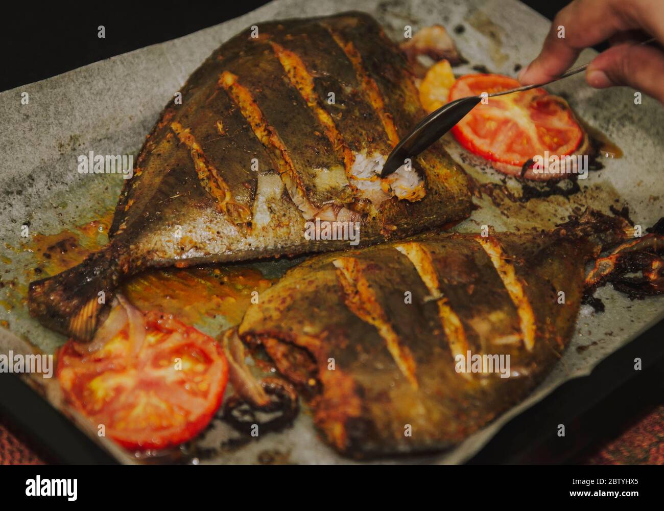 Pomfret barbecue hi-res stock photography and images - Alamy