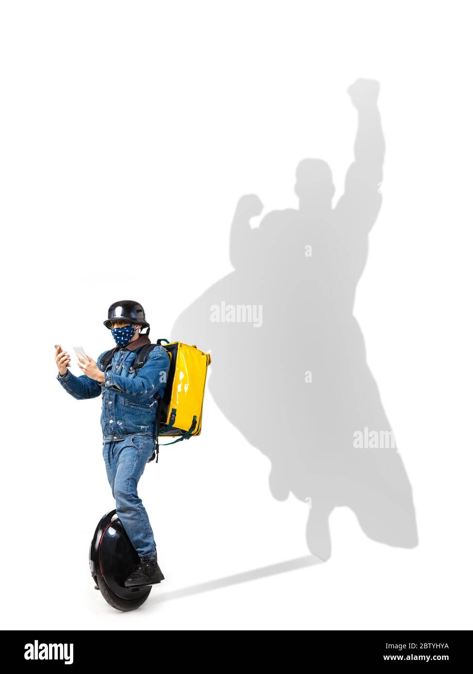 Superhero in shadow of ordinary people - modern superhero's concept ...