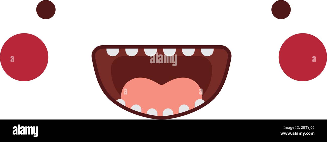Happy kawaii cartoon face with cheeks vector design Stock Vector Image ...
