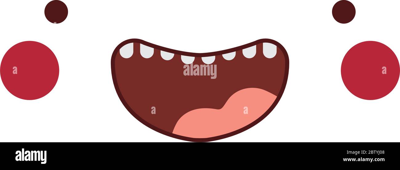 Happy kawaii cartoon face with cheeks vector design Stock Vector Image ...