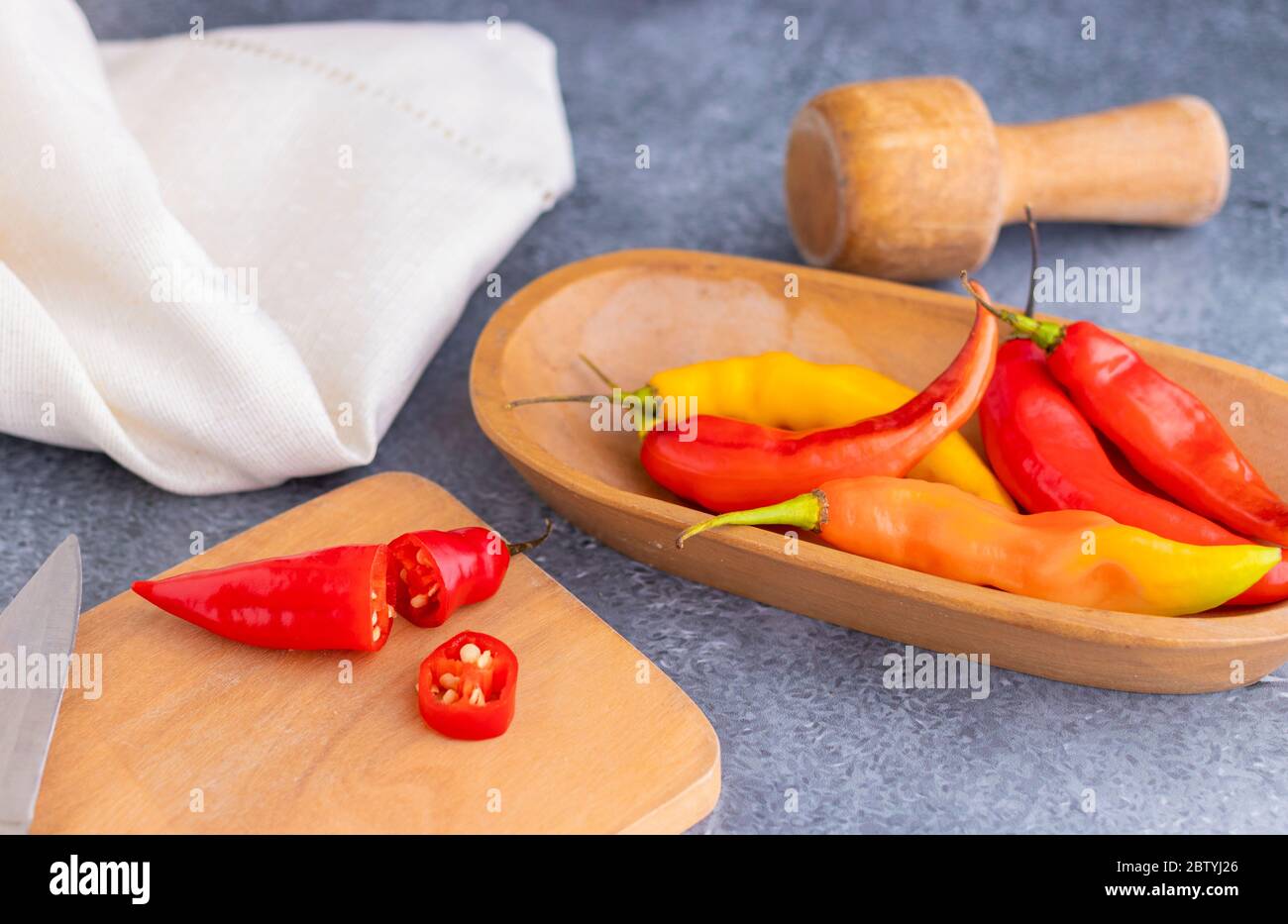 Presentation of Peruvian hot red chili (Aji Limo Stock Photo - Alamy