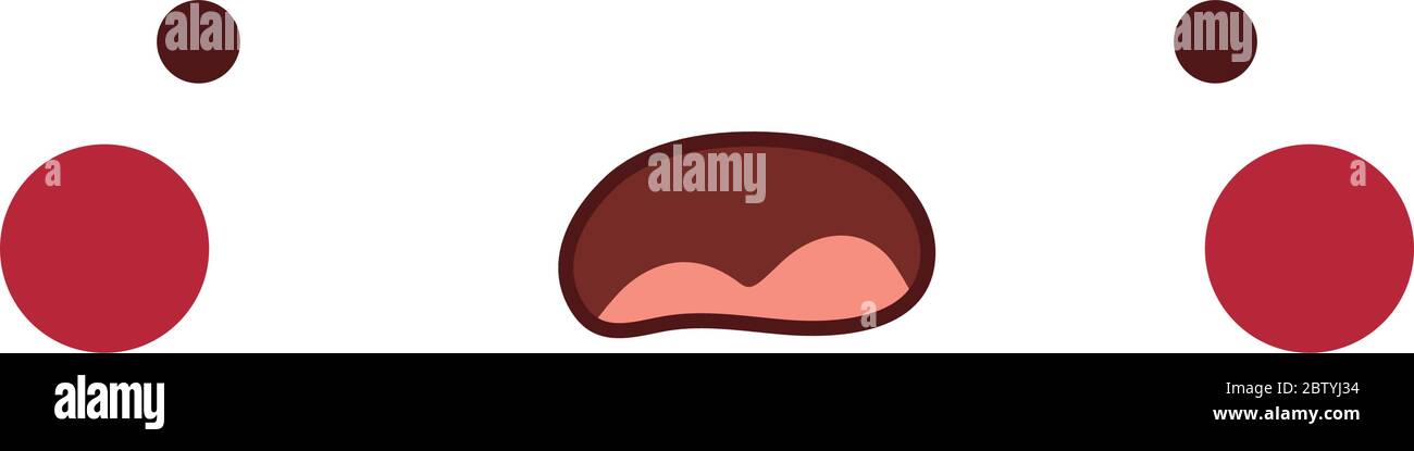 Surprised kawaii cartoon face with cheeks vector design Stock Vector ...