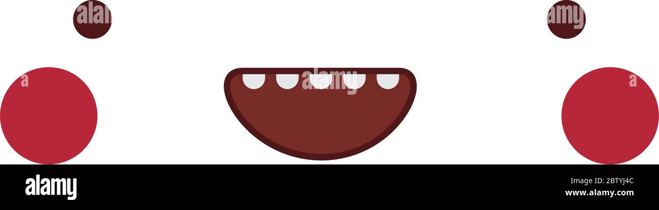 Happy kawaii cartoon face with cheeks vector design Stock Vector Image ...