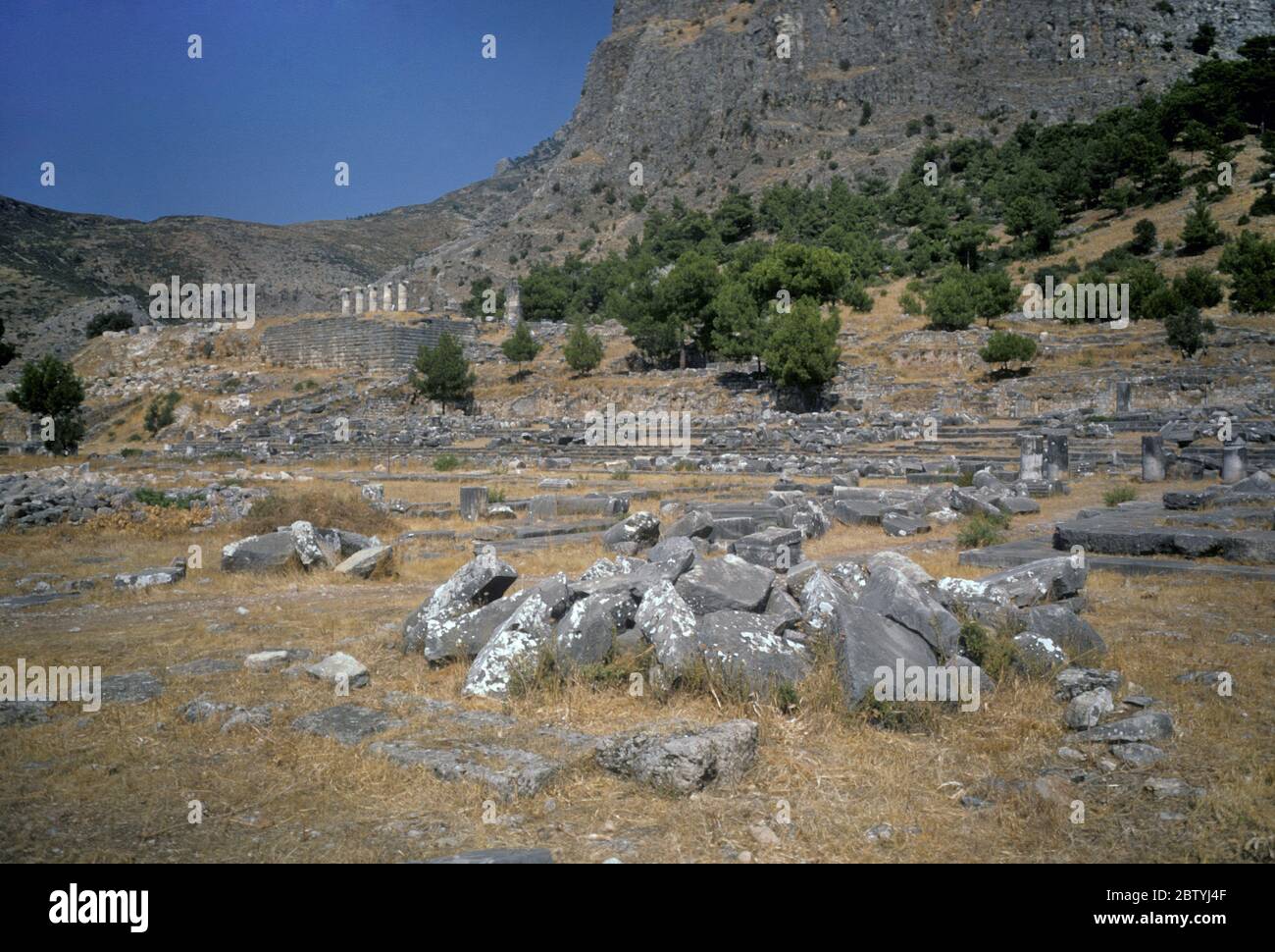 Remains of the Temple of Athena in Priene, also known as the ancient ...
