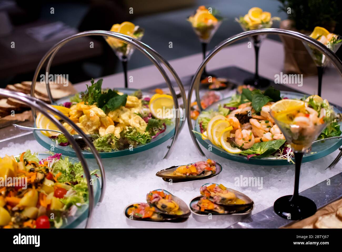 Sunday Brunch Menu with salads, meat, cheese cuts and vegetables during ...