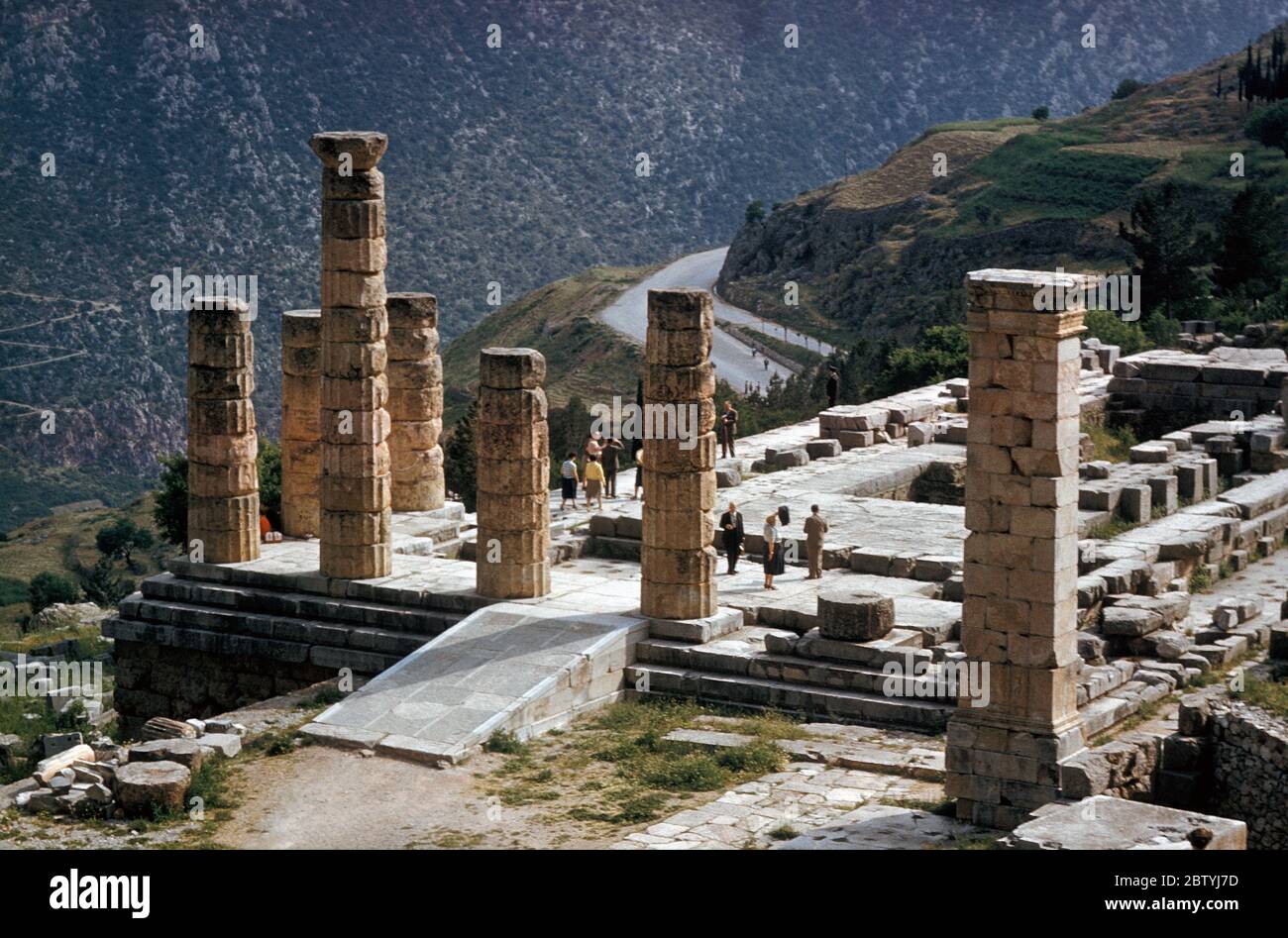Temple of Apollo at the ancient Greek city of Delphi, a UNESCO World ...