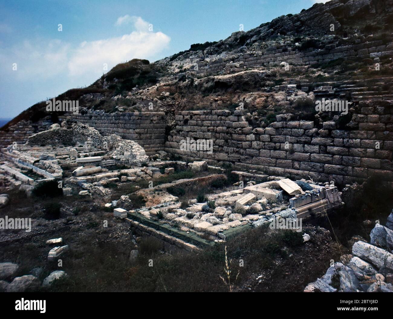 Roman ruins in the ancient city of Aptera in Crete, Greece Stock Photo ...