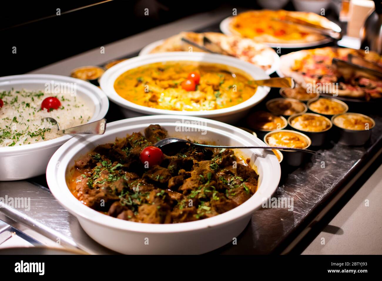 Sunday Brunch Menu with salads, meat, cheese cuts and vegetables during ...