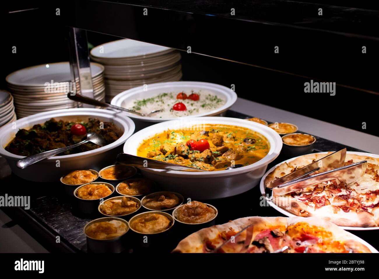 Sunday Brunch Menu with salads, meat, cheese cuts and vegetables during ...