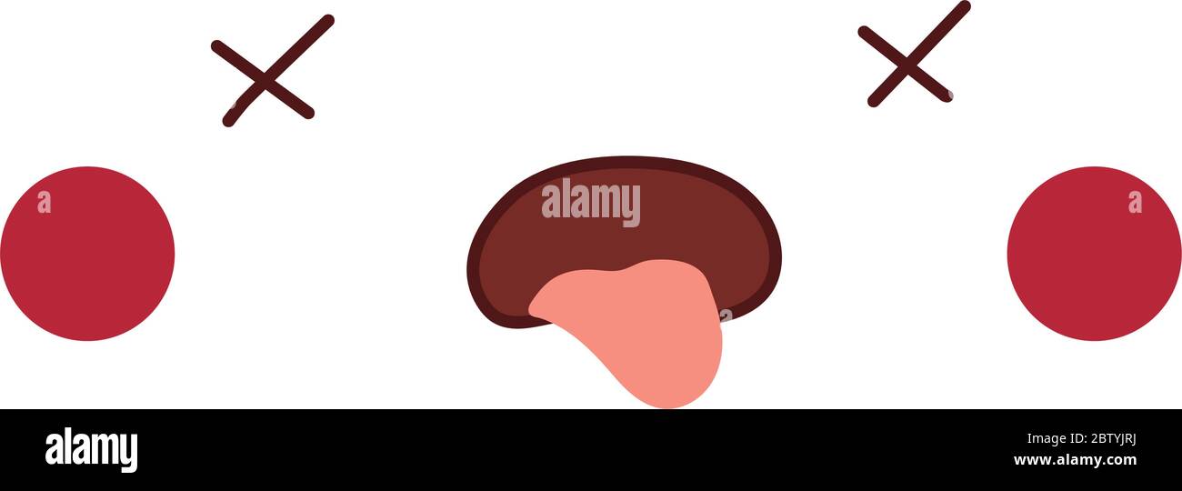 Dead kawaii cartoon face with cheeks vector design Stock Vector Image ...