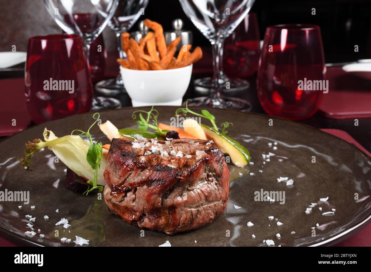 Well done steak served in hi-res stock photography and images - Alamy