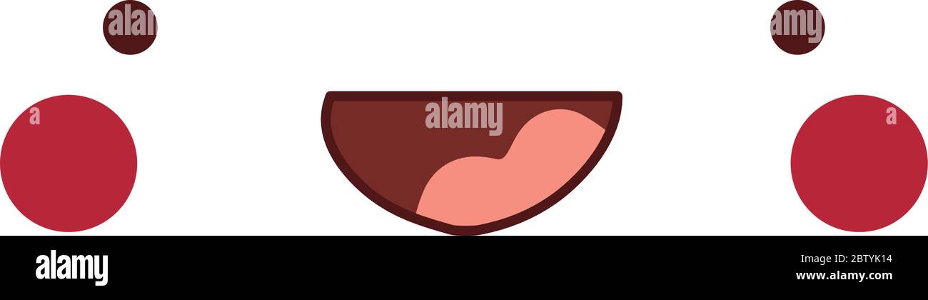 Happy kawaii cartoon face with cheeks vector design Stock Vector Image ...