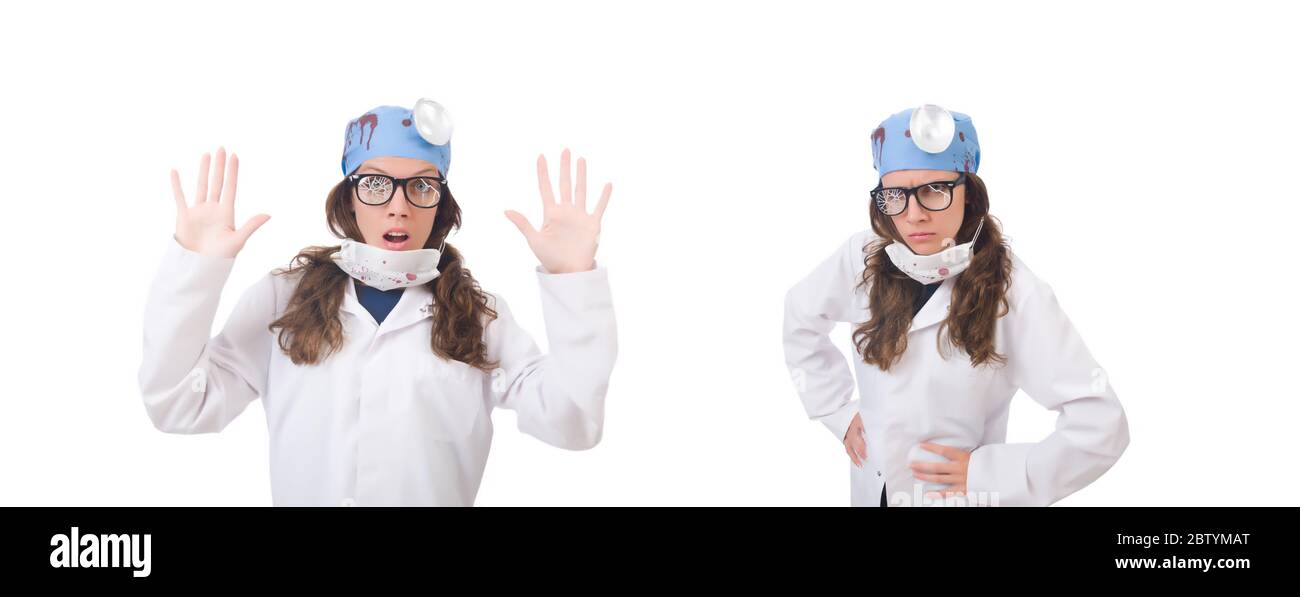 Scared female doctor horror hi-res stock photography and images - Alamy