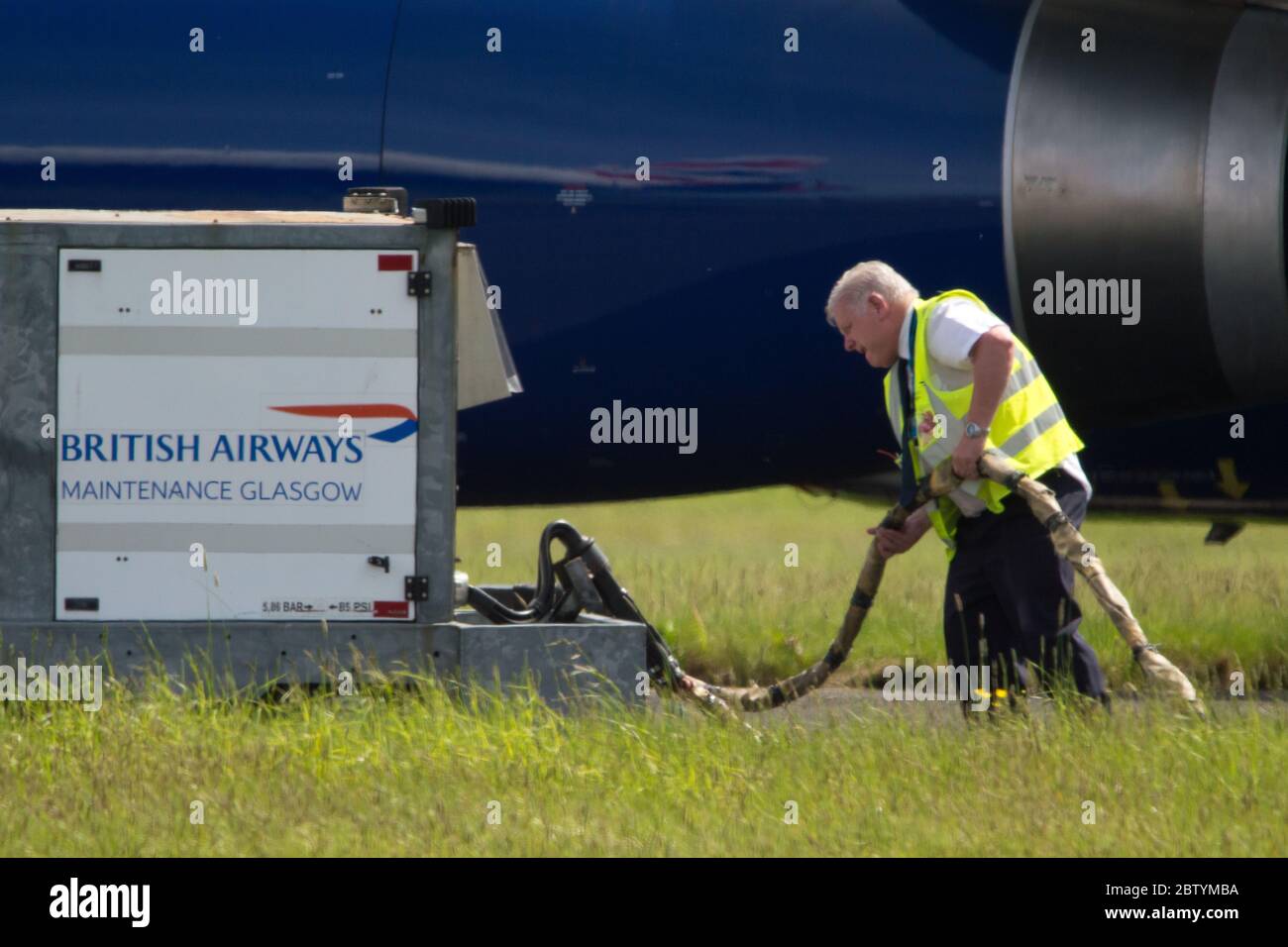 Glasgow, Scotland, UK. 28th May, 2020. Pictured: British Airways ground ...