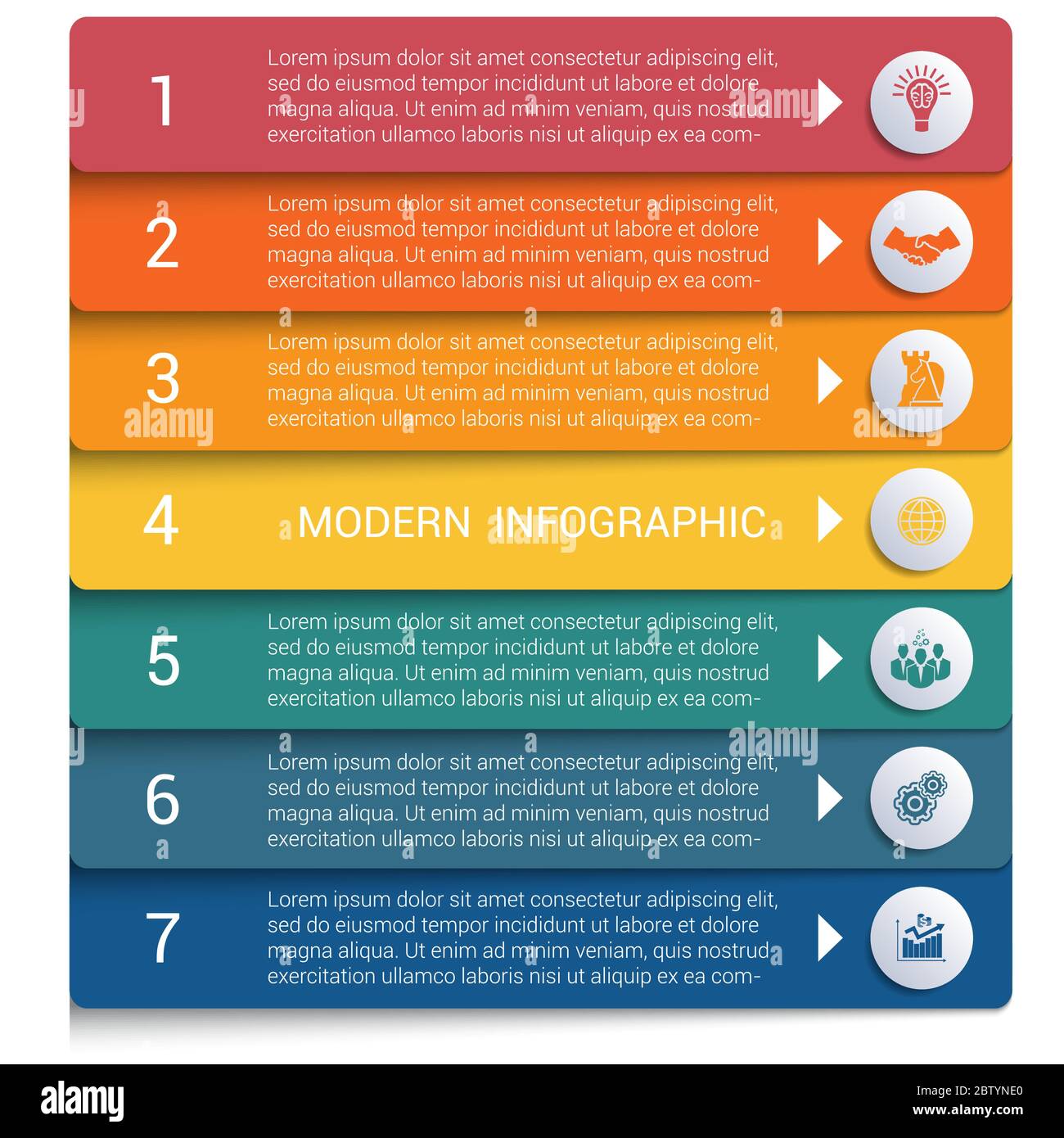 Infographics from color strips. Modern infographics 7 options for ...