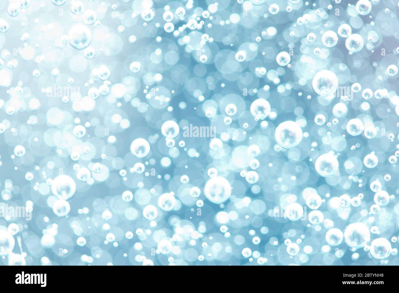 Macro Oxygen bubbles in water on blured background, concept such as ...