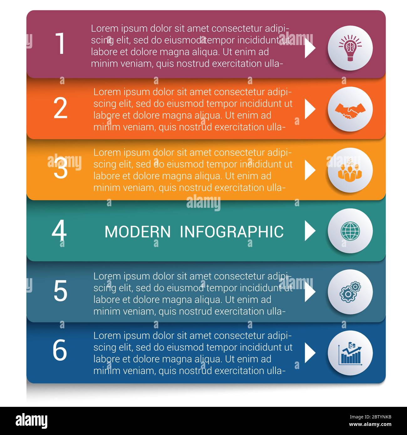 Infographics from color strips. Modern infographics 6 options for ...