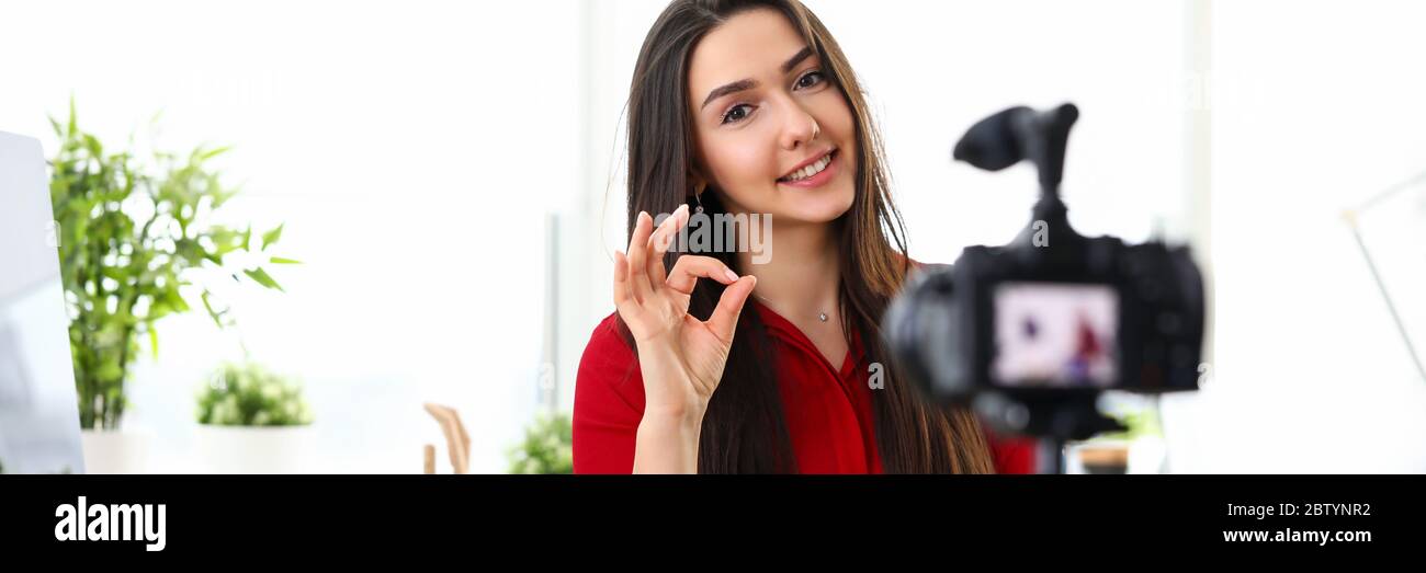 Cute lady with happy look Stock Photo - Alamy