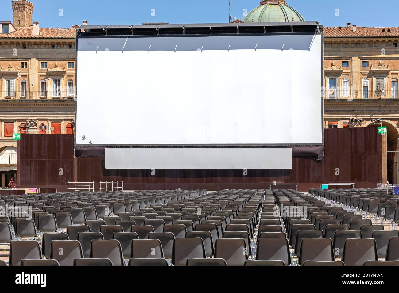 Big Projector Screen at Bologna City Square Stock Photo - Alamy