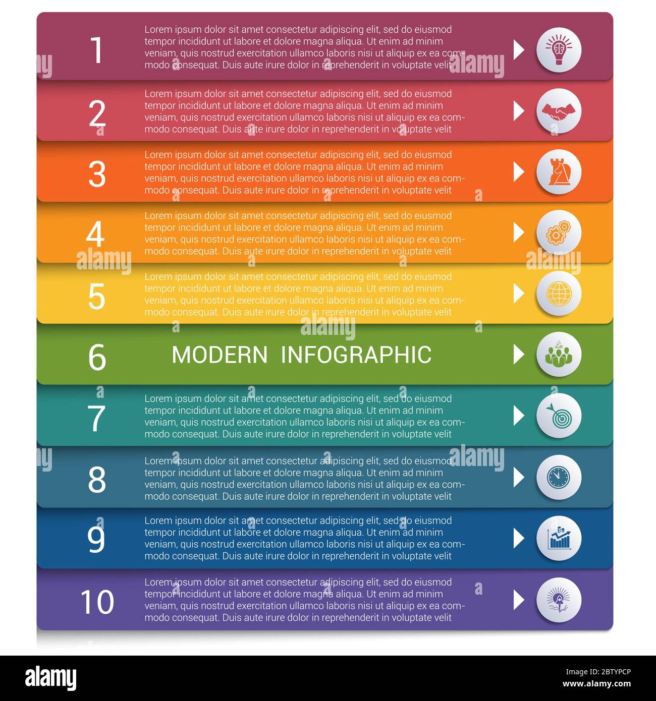 Infographics from color strips. Modern infographics 10 options for ...