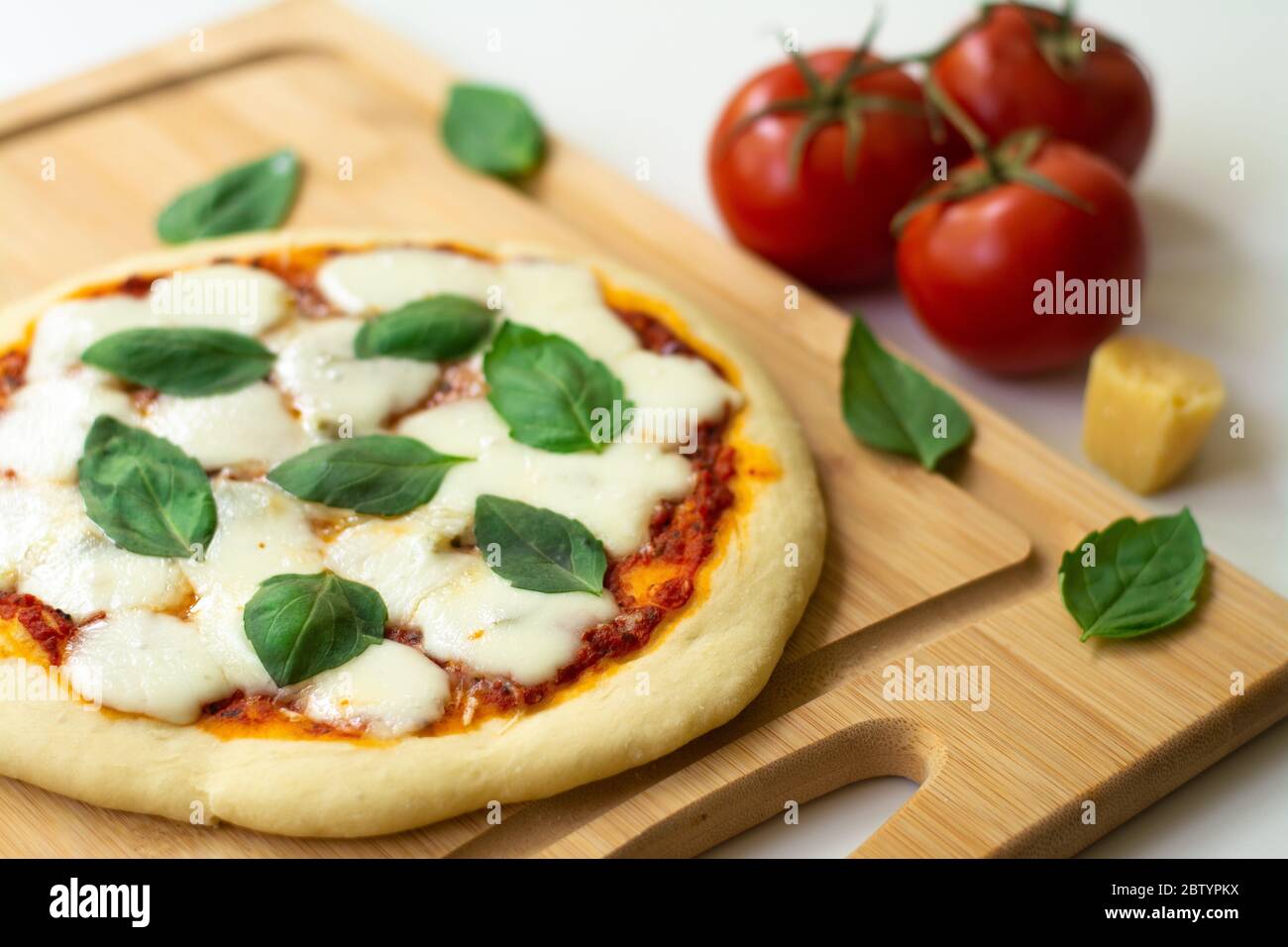 Homemade classic italian napoli pizza with tomato sauce, mozzarella ...