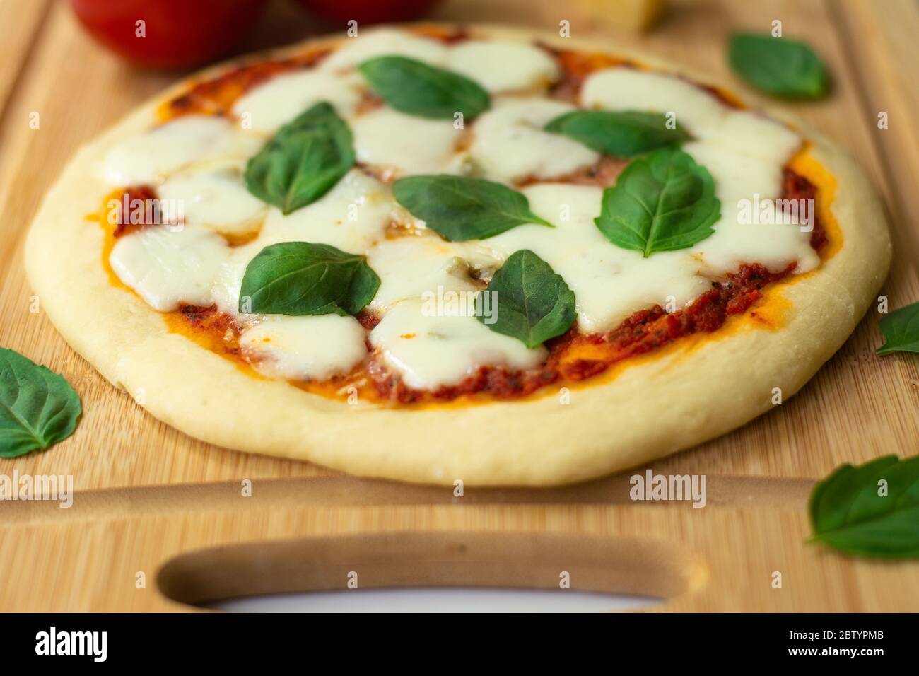 Homemade classic italian napoli pizza with tomato sauce, mozzarella ...