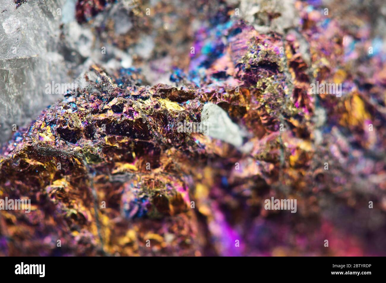 Non-ferrous metal. Nugget. Gold.Copper. Iron. Macro. Colorful ...